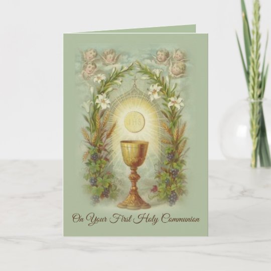 First Holy Communion Catholic Traditional Card | Zazzle.com