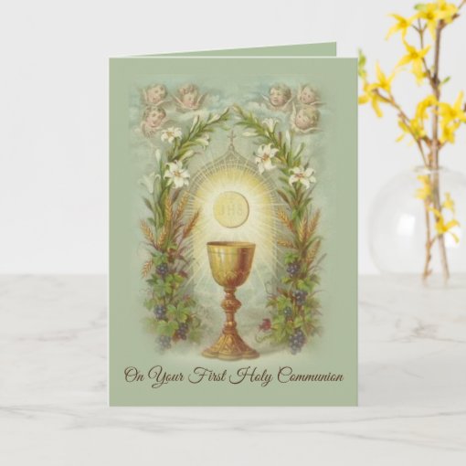 First Holy Communion Catholic Traditional Card | Zazzle