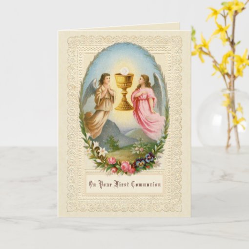 First Holy Communion Catholic Traditional Card | Zazzle