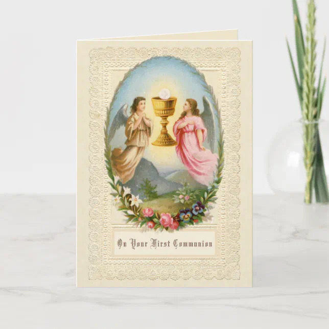 First Holy Communion Catholic Traditional Card | Zazzle