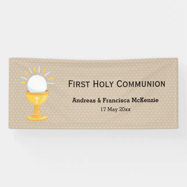 First Holy Communion * choose background color Banner | Zazzle