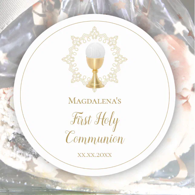 First Holy Communion Classic Round Sticker | Zazzle