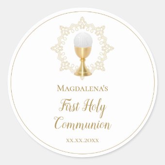 First Holy Communion Classic Round Sticker | Zazzle