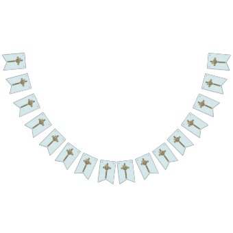 First Holy Communion Cross with Dove and Heart Bunting Flags | Zazzle
