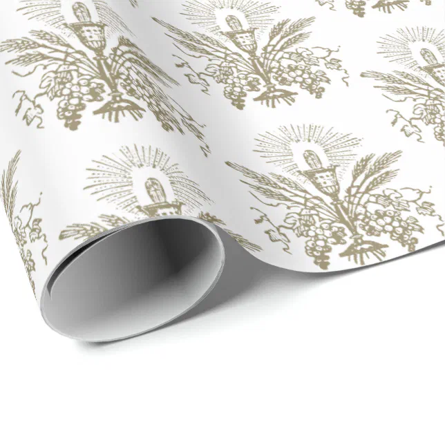 First Holy Communion Eucharist Elegant Wrapping Paper | Zazzle