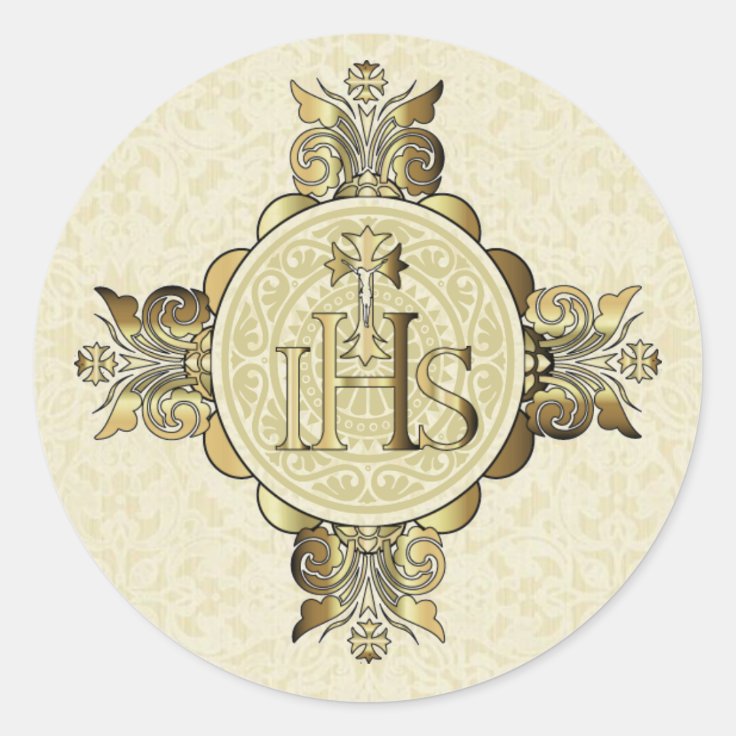 First Holy Communion Eucharist on Altar Classic Round Sticker | Zazzle