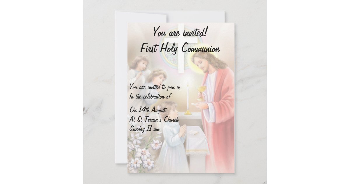 First Holy Communion girl invitation | Zazzle