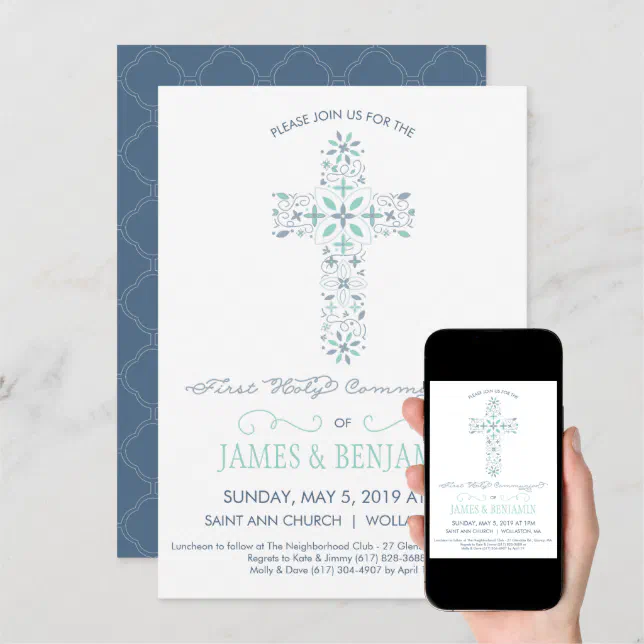 First Holy Communion Invitation - Boy Invite | Zazzle