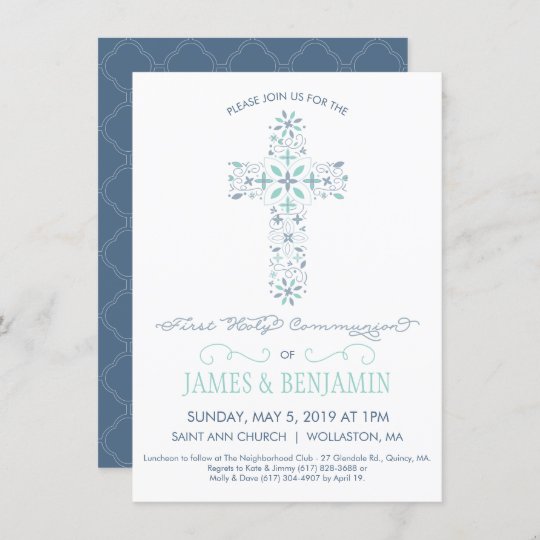 First Holy Communion Invitation - Boy Invite | Zazzle.com