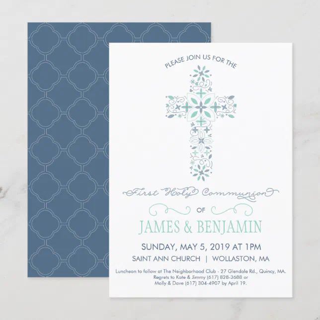 First Holy Communion Invitation - Boy Invite | Zazzle