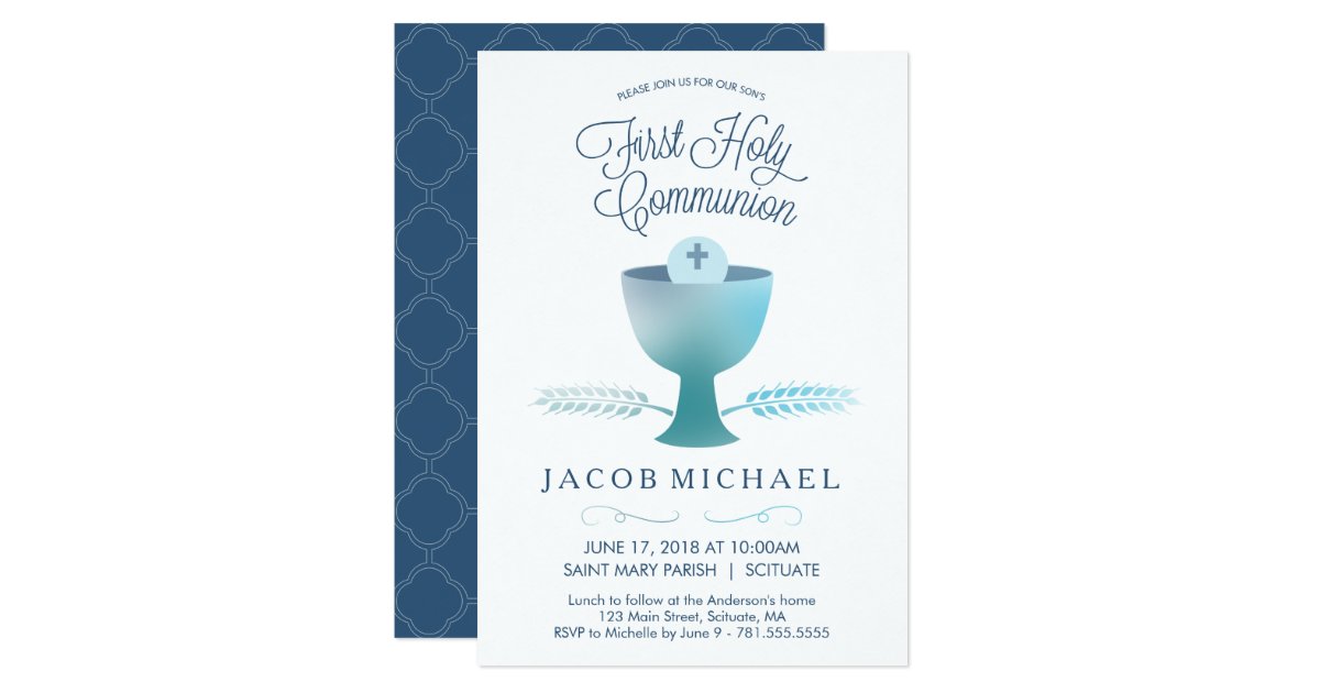 First Holy Communion Invitation - Boy's Invite