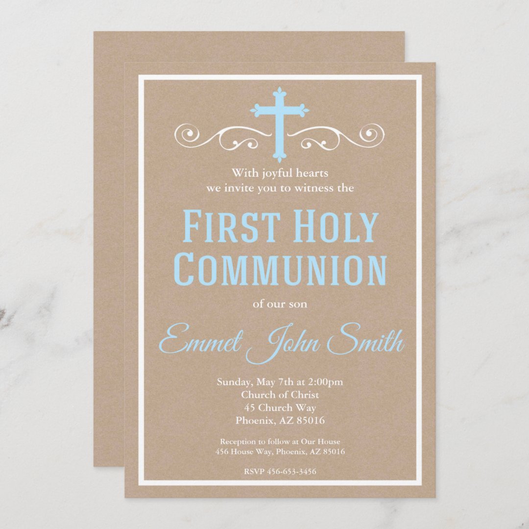 First Holy Communion Invitation, First Communion Invitation | Zazzle
