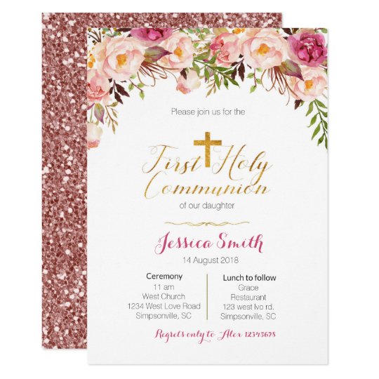 First Holy Communion Invitations Girl | Zazzle.com
