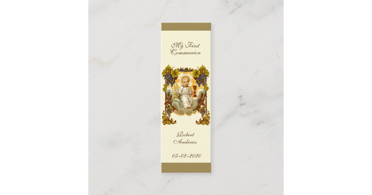 First Holy Communion Jesus Remembrance Mini Business Card | Zazzle