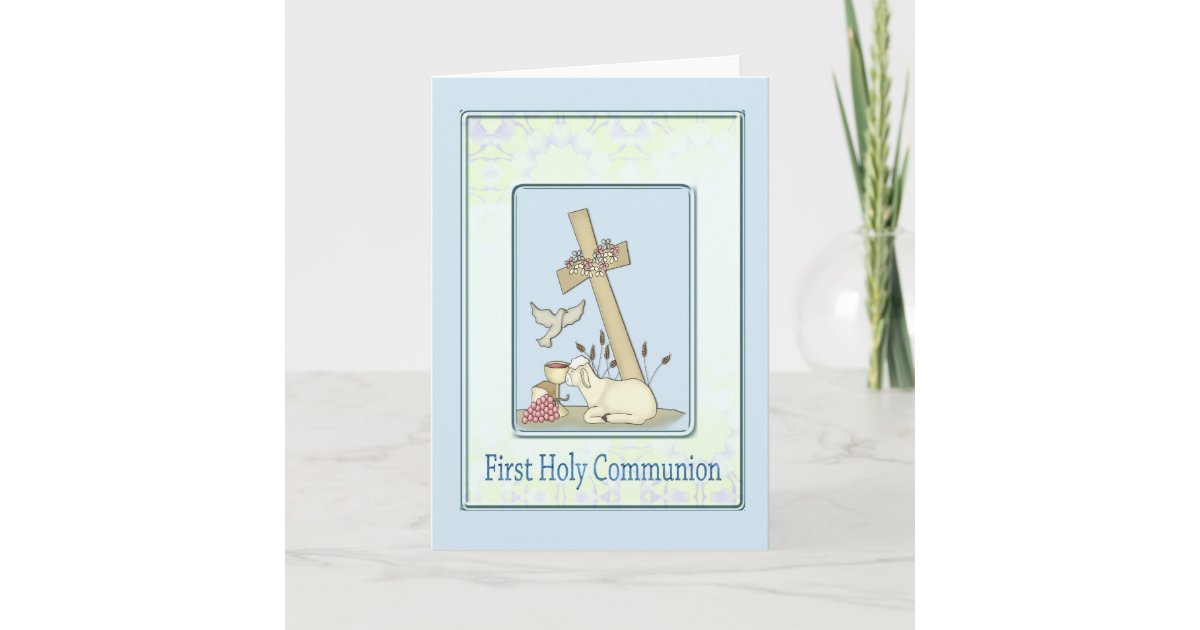 First Holy Communion Lamb Card | Zazzle.com