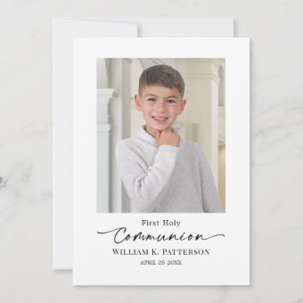 First Holy Communion Modern Photo Invitation | Zazzle