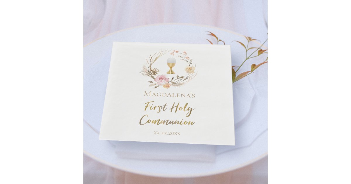 First Holy Communion Napkins | Zazzle