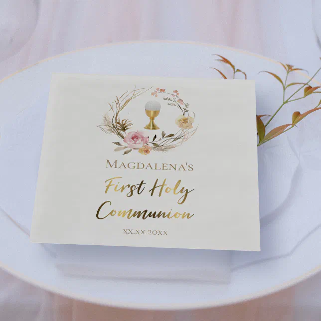 First Holy Communion Napkins | Zazzle