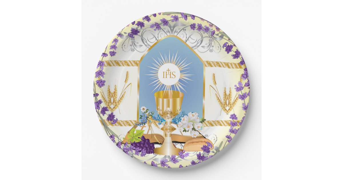 First Holy Communion Paper Plates | Zazzle