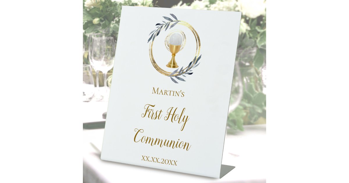 First Holy Communion Pedestal Sign | Zazzle
