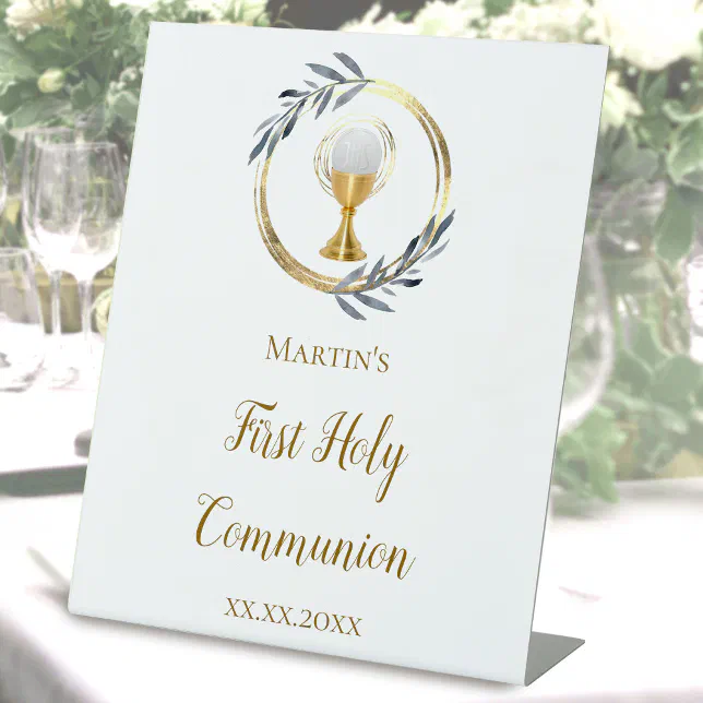 First Holy Communion Pedestal Sign | Zazzle