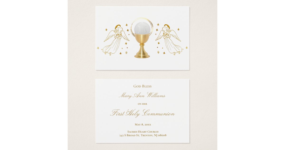 First Holy Communion remembrance card | Zazzle