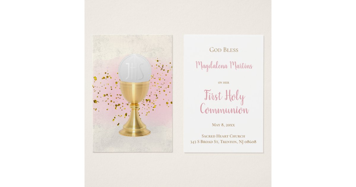 First Holy Communion remembrance card | Zazzle