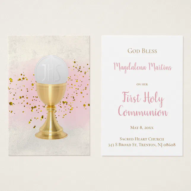 First Holy Communion remembrance card | Zazzle