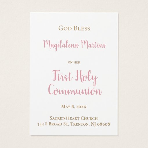 First Holy Communion remembrance card | Zazzle