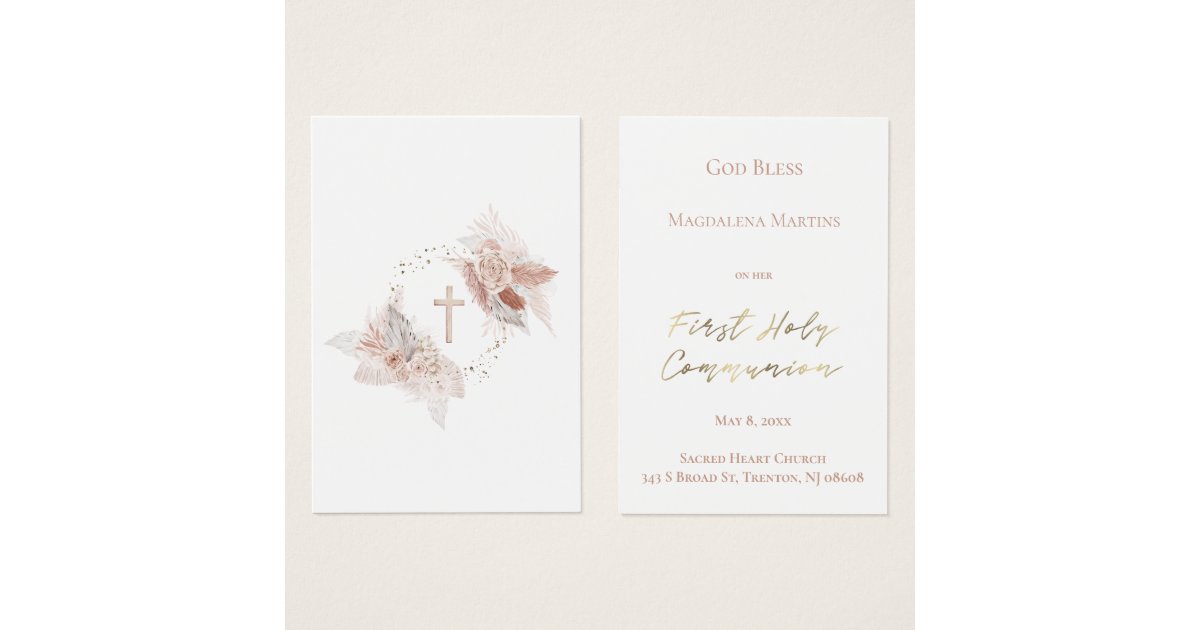 First Holy Communion remembrance card | Zazzle