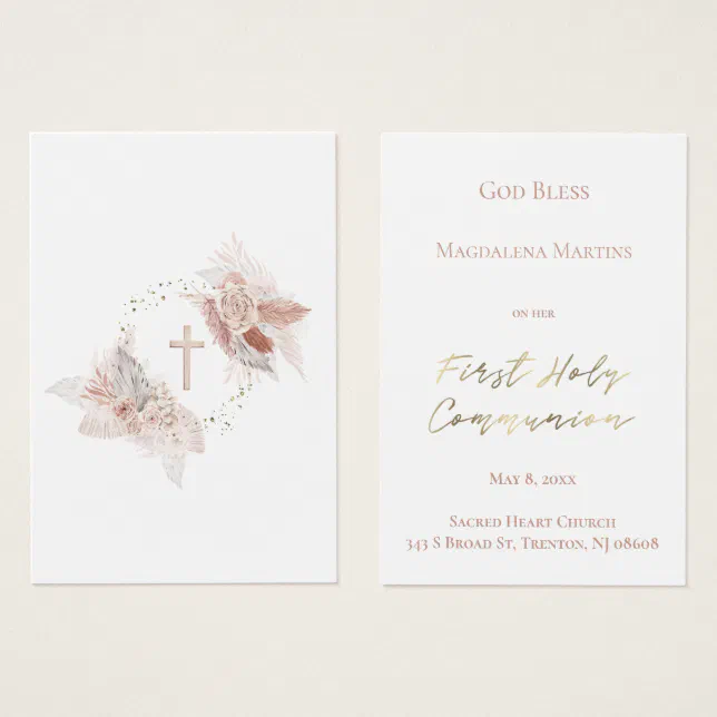 First Holy Communion remembrance card | Zazzle
