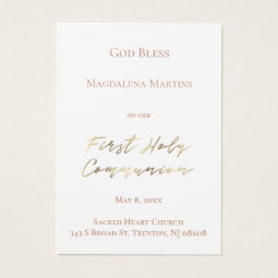 First Holy Communion remembrance card | Zazzle