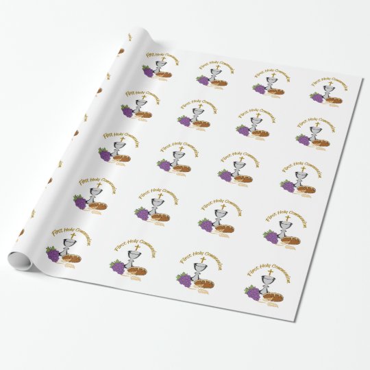 FIRST HOLY COMMUNION WRAPPING PAPER | Zazzle.com
