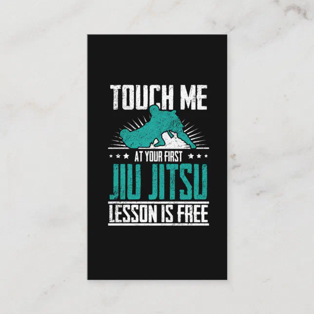 First Jiu Jitsu Lesson Is Free Brazilian BJJ Business Card | Zazzle
