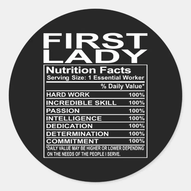 First Lady Church Appreciation Classic Round Sticker | Zazzle