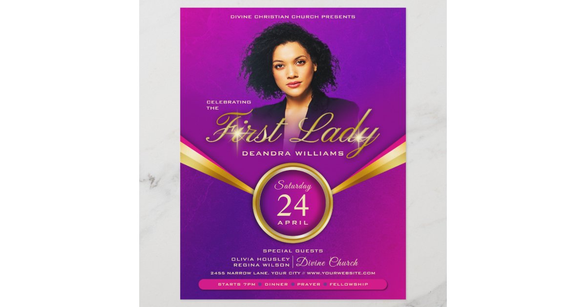 First Lady's Day Appreciation Church Flyer | Zazzle