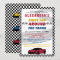 First Lap Around The Track Boys 1st Birthday Party Invitation | Zazzle