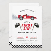 First Lap Race Car 1st Birthday Invitation | Zazzle