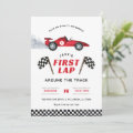 First Lap Race Car 1st Birthday Invitation | Zazzle