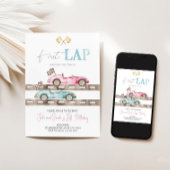 First Lap Race Car Twins Birthday Invitation | Zazzle