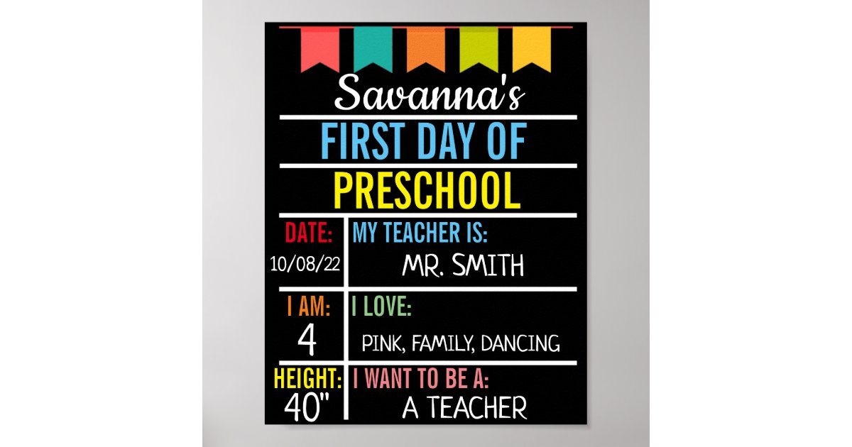 First Last Day of School Chalkboard Back to School Poster | Zazzle