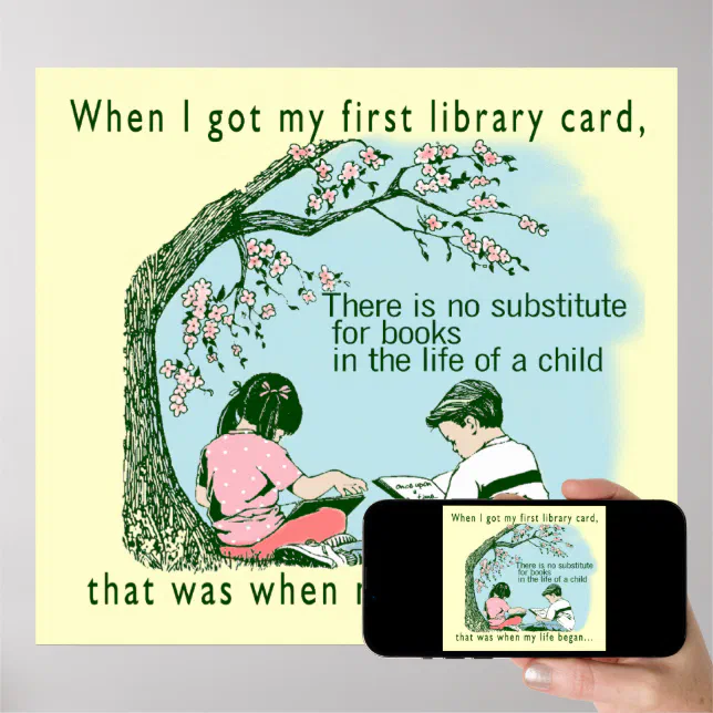 First Library Card Poster | Zazzle