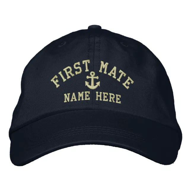 First Mate - customizable Embroidered Baseball Cap | Zazzle