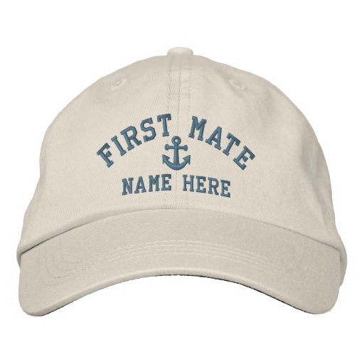 First Mate - customizable Embroidered Baseball Cap | Zazzle.com