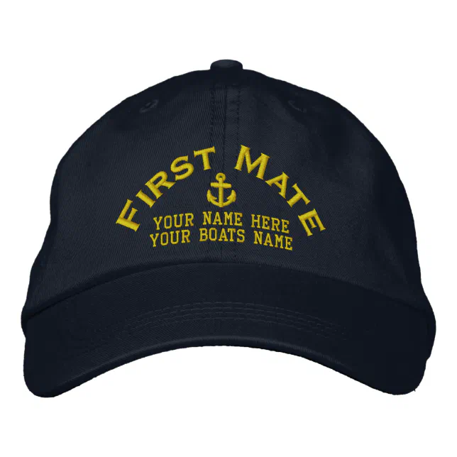First mate sailing boat crew embroidered baseball cap | Zazzle