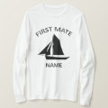 First Mate Sailor Name Ladies White LS T-Shirt | Zazzle