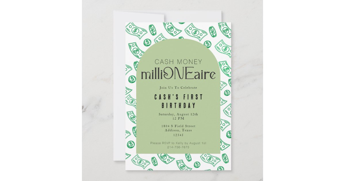 First millionaire birthday invitation | Zazzle