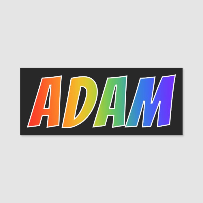 First Name "ADAM": Fun Rainbow Coloring Name Tag | Zazzle.com