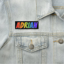 First Name "ADRIAN": Fun Rainbow Coloring Name Tag | Zazzle