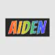 First Name "AIDEN": Fun Rainbow Coloring Name Tag | Zazzle